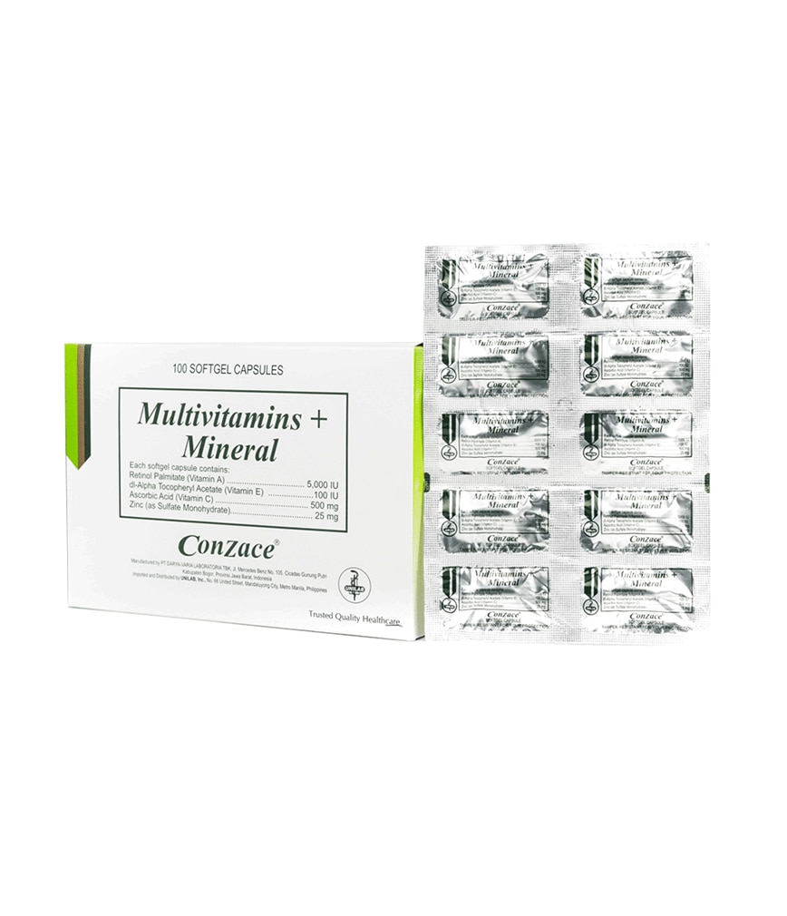 CONZACE, Multivitamins + Mineral 1 Softget Capsule (sold per piece ... CONZACE, Multivitamins + Mineral 1 Softget Capsule (sold per piece ...